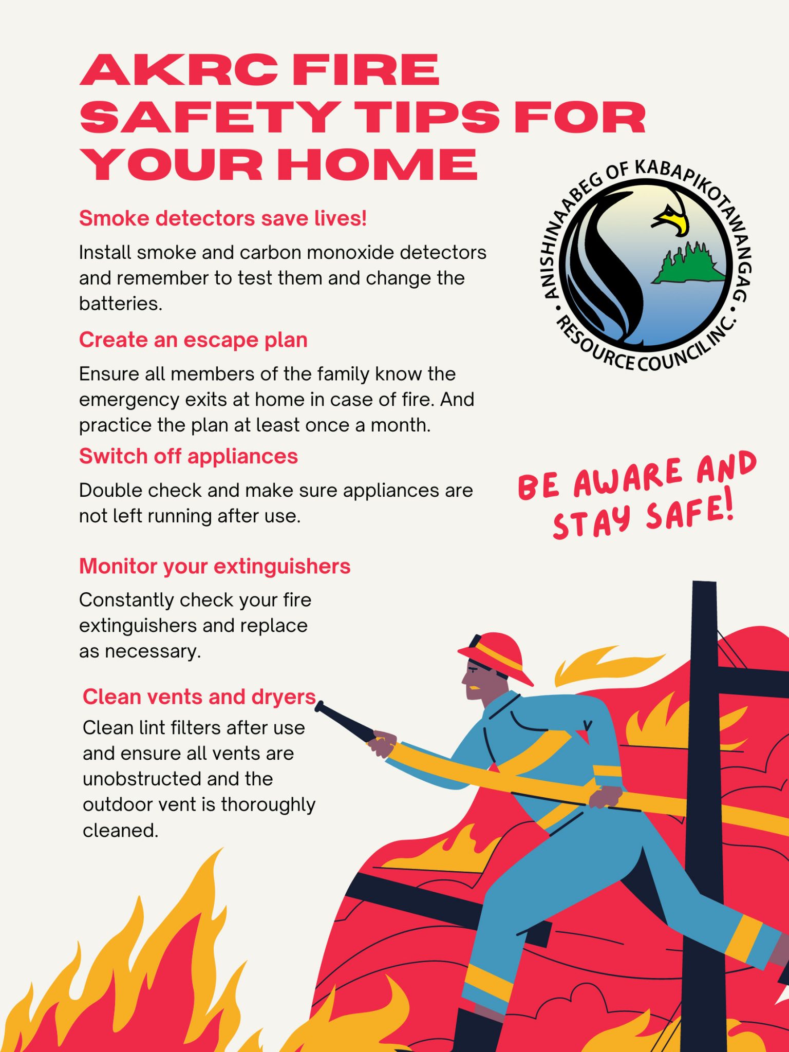 AKRC Fire Safety Tips – Anishinaabeg of Kabapikotawangag Resource Council